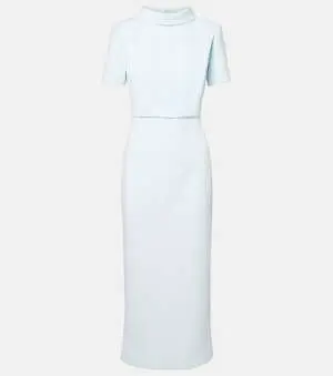 Roland Mouret Crêpe Midi Dress - Blue