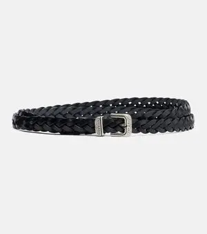 Etro Braided Leather Belt - Black