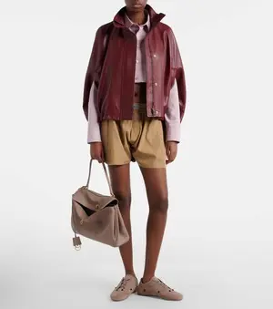 Balenciaga Rodeo Medium Leather Tote Bag - Beige