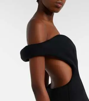 MUGLER Open-back Wool-blend Cocktail Dress