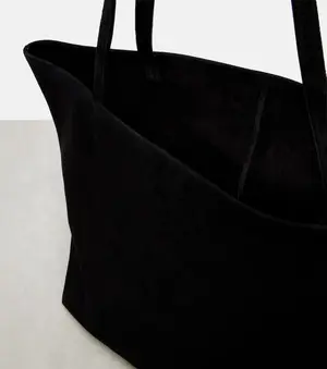 THE ROW Park Three Edge Suede Tote Bag - Black