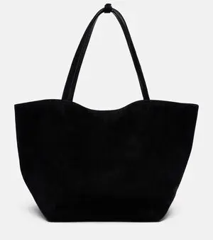 THE ROW Park Three Edge Suede Tote Bag - Black