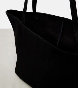 THE ROW Park Three Edge Suede Tote Bag - Black
