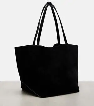 THE ROW Park Three Edge Suede Tote Bag - Black