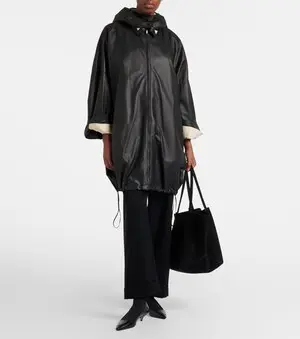 THE ROW Park Three Edge Suede Tote Bag - Black