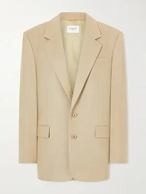 Saint Laurent Wool And Silk-blend Blazer - Neutrals