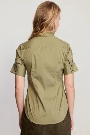 The Shirt By Rochelle Behrens Short Sleeve Shirt - Olive