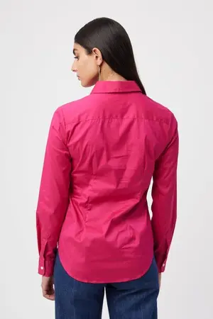 The Shirt By Rochelle Behrens The Icon Fitted Shirt - Fuchsia