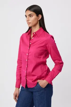 The Shirt By Rochelle Behrens The Icon Fitted Shirt - Fuchsia