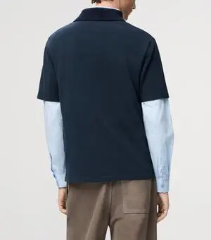 Loewe Cotton-blend Anagram Polo Shirt - Navy