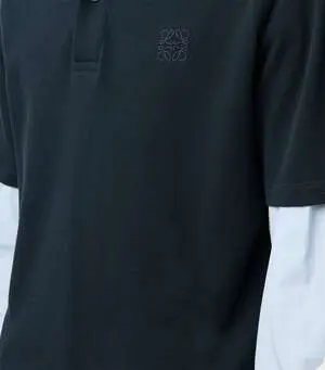 Loewe Cotton-blend Anagram Polo Shirt - Navy