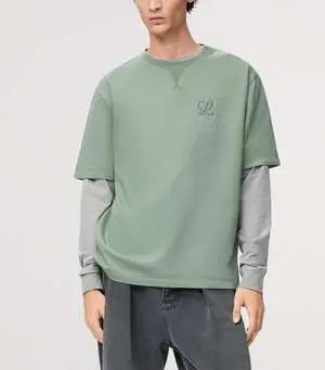 Loewe Cotton-blend Anagram T-shirt - Green