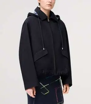 Loewe Hooded Bomber Jacket - Navy
