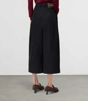 Loewe Cotton-silk Gabardine Cropped Trousers - Black