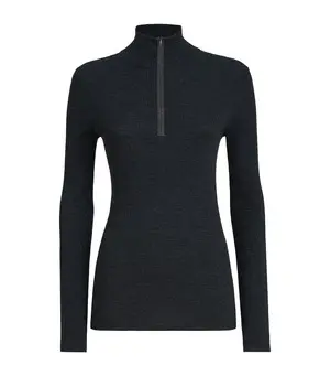 Brunello Cucinelli Virgin Wool-cashmere Half-zip Sweater - Black