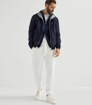 Brunello Cucinelli French Terry Zip-up Hoodie - Blue