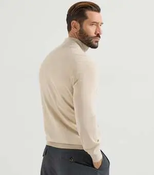 Brunello Cucinelli Cashmere Quarter-zip Sweater - Beige