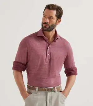 Brunello Cucinelli Linen-cotton Jersey Polo Shirt - Red