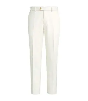 Brunello Cucinelli Cotton-virgin Wool Gabardine Trousers - White