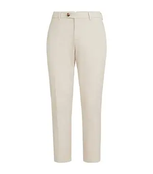 Brunello Cucinelli Pima Cotton Comfort Gabardine Trousers - Brown