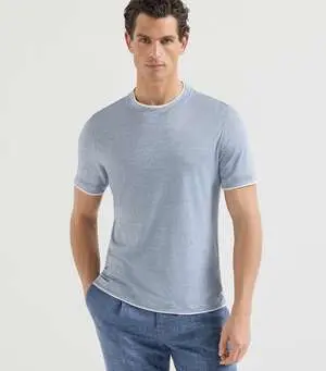 Brunello Cucinelli Linen-cotton Faux-layered T-shirt