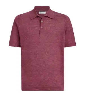 Brunello Cucinelli Linen-cotton Polo Sweater - Red