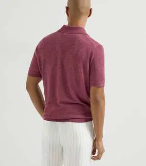 Brunello Cucinelli Linen-cotton Polo Sweater - Red
