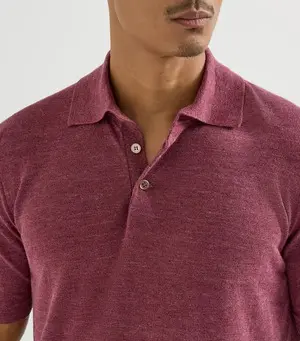Brunello Cucinelli Linen-cotton Polo Sweater - Red