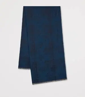 Mulberry Wool-silk Tree Scarf - Blue
