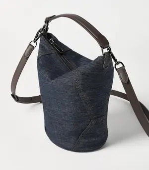 Brunello Cucinelli Small Denim-effect Bucket Bag