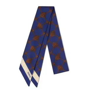 Mulberry Heart Pocket Skinny Scarf - Blue