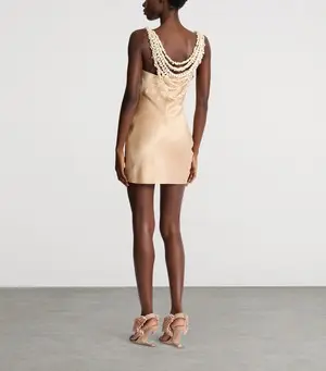 Balmain Silk Mini Dress - Beige