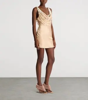 Balmain Silk Mini Dress - Beige