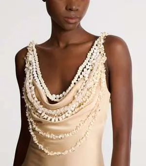 Balmain Silk Mini Dress - Beige