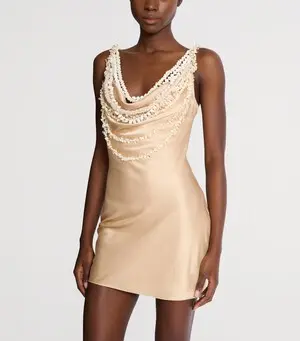 Balmain Silk Mini Dress - Beige
