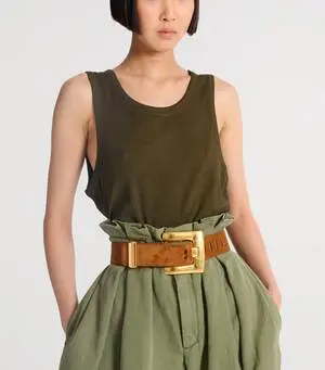 Balmain Suede Anthem Belt - Brown
