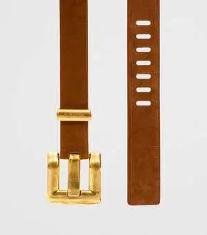 Balmain Suede Anthem Belt - Brown