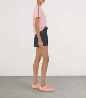 Burberry Cotton T-shirt With Check Trim - Pink