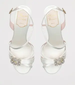 ROGER VIVIER Mini Flower Strass Heeled Sandals 65