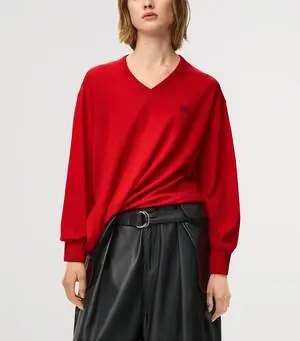 Loewe Wool-blend V-neck Sweater - Red