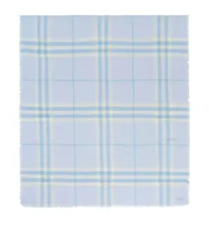 Burberry Wool Check Scarf - Blue