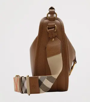 Burberry Calfskin B Clip Messenger Bag - Brown