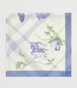 Burberry Silk Watercolour Check Scarf - Blue