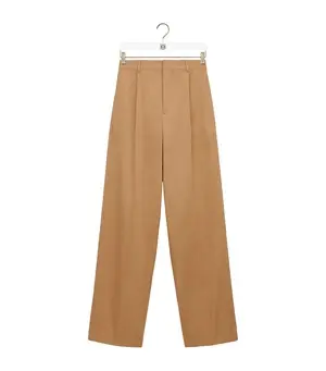 Loewe Cotton Wide-leg Trousers - Brown