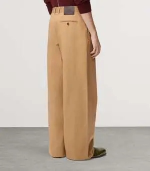 Loewe Cotton Wide-leg Trousers - Brown
