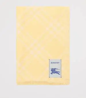 Burberry Wool-silk Check Scarf - Beige