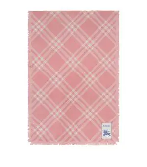 Burberry Wool-silk Check Scarf - Pink