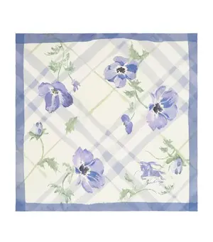 Burberry Silk Watercolour Check Scarf - Blue