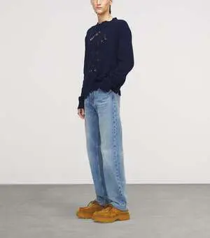 Alexander McQueen Distressed Skull Cotton Sweater