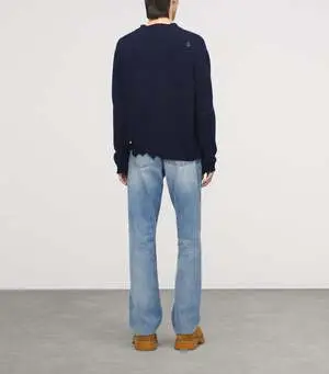 Alexander McQueen Distressed Skull Cotton Sweater